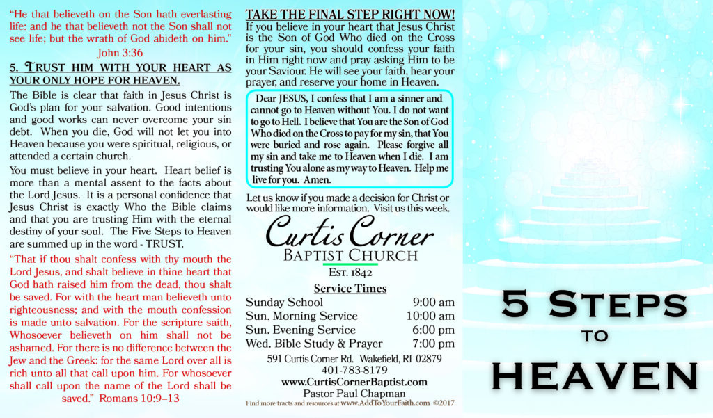 5 Steps To Heaven – Custom Tract - Best Baptist Books